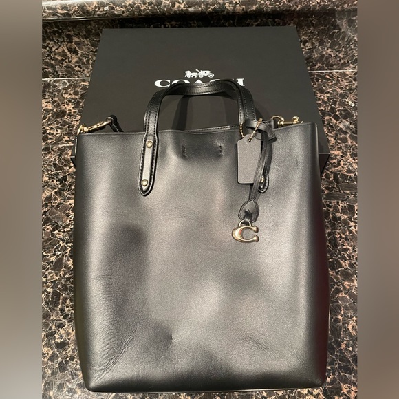 Coach | Bags | Brand New Coach Black Leather Satchel Crossbody Handbag ...
